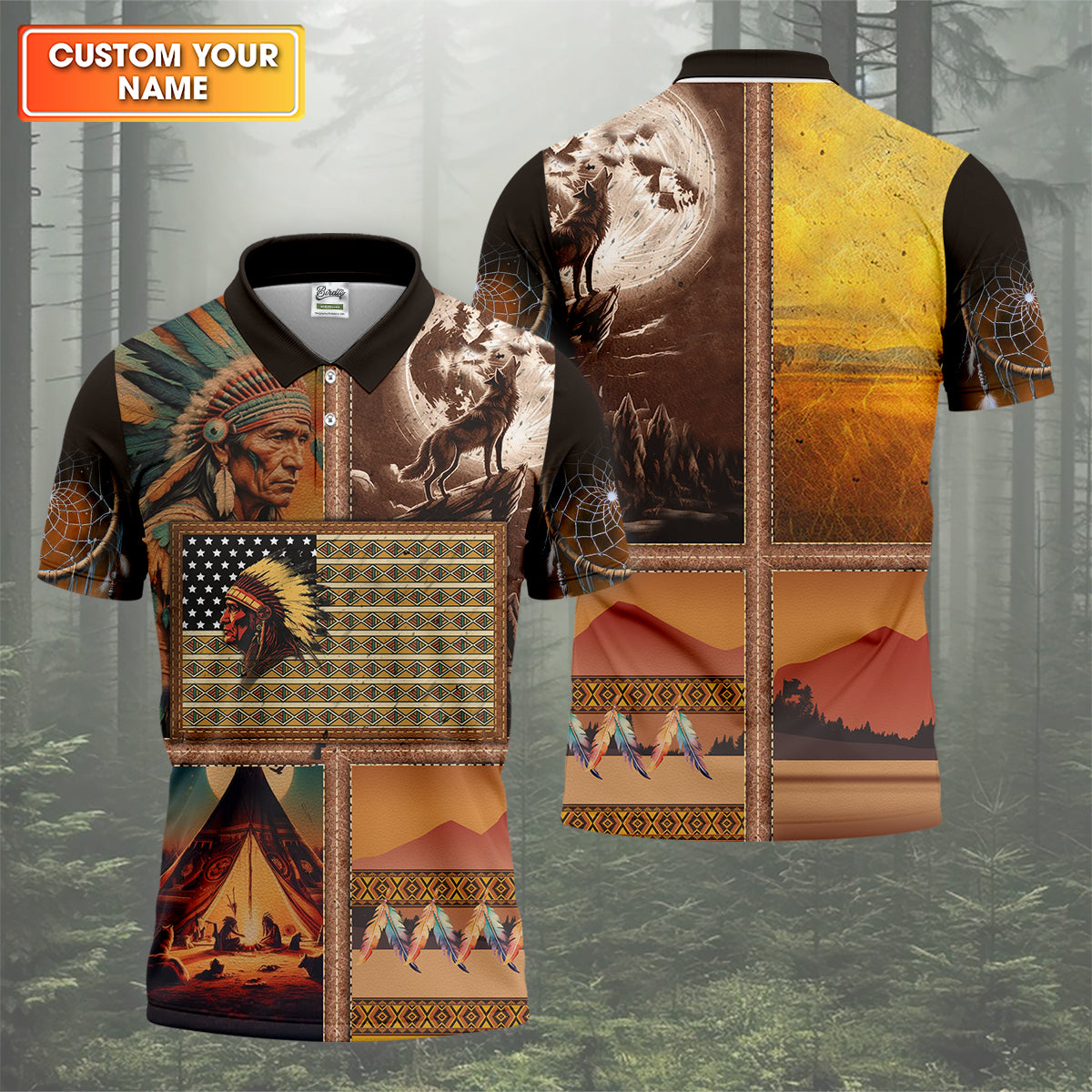 Native Heritage Golf Tops For Men, Native American Ancestry Polo Shirt ...
