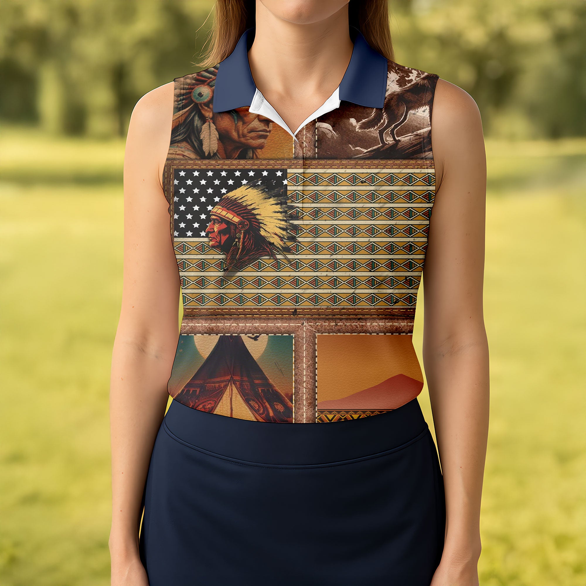 Native Heritage Women's Golf Tops, Native American Ancestry Ladies Gol ...