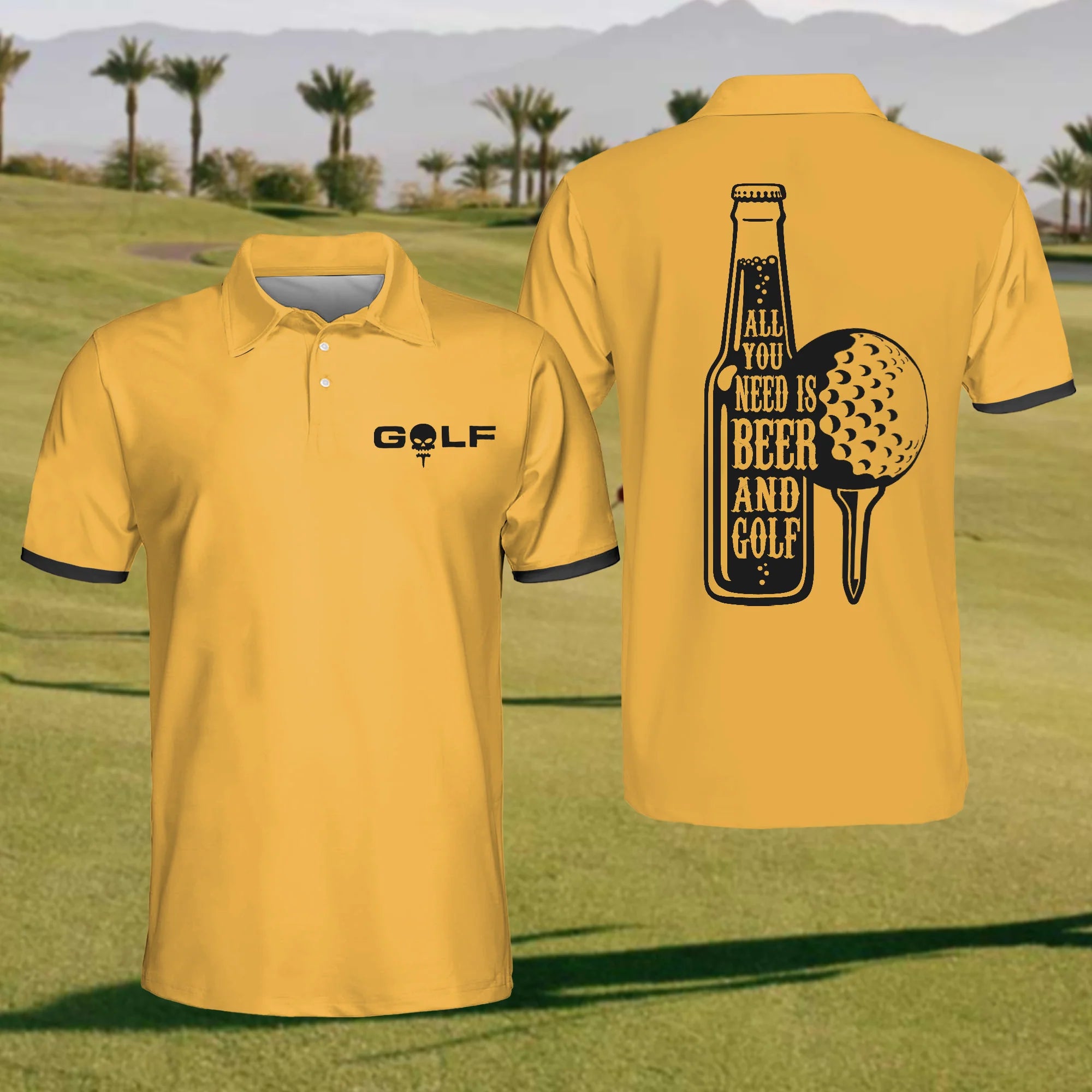 All You Need Is Beer And Golf Mens Golf Polo Shirt, Mens Golf Gift, Go ...