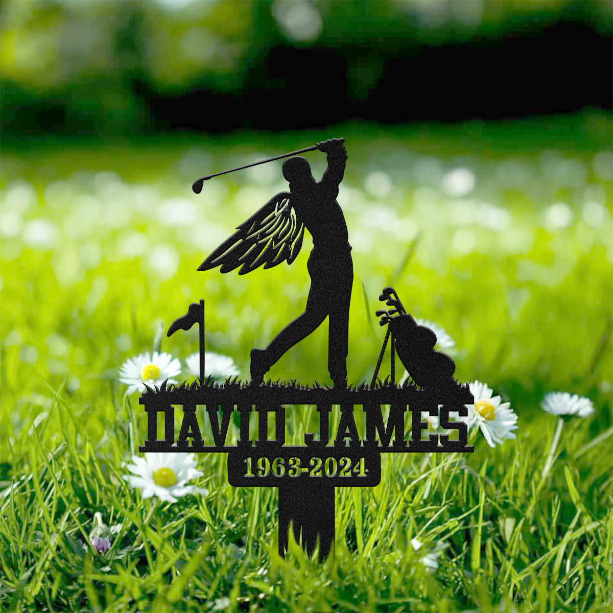 Custom Golf Memorial Metal Grave Marker, Outdoor Garden Decor, Golfer ...