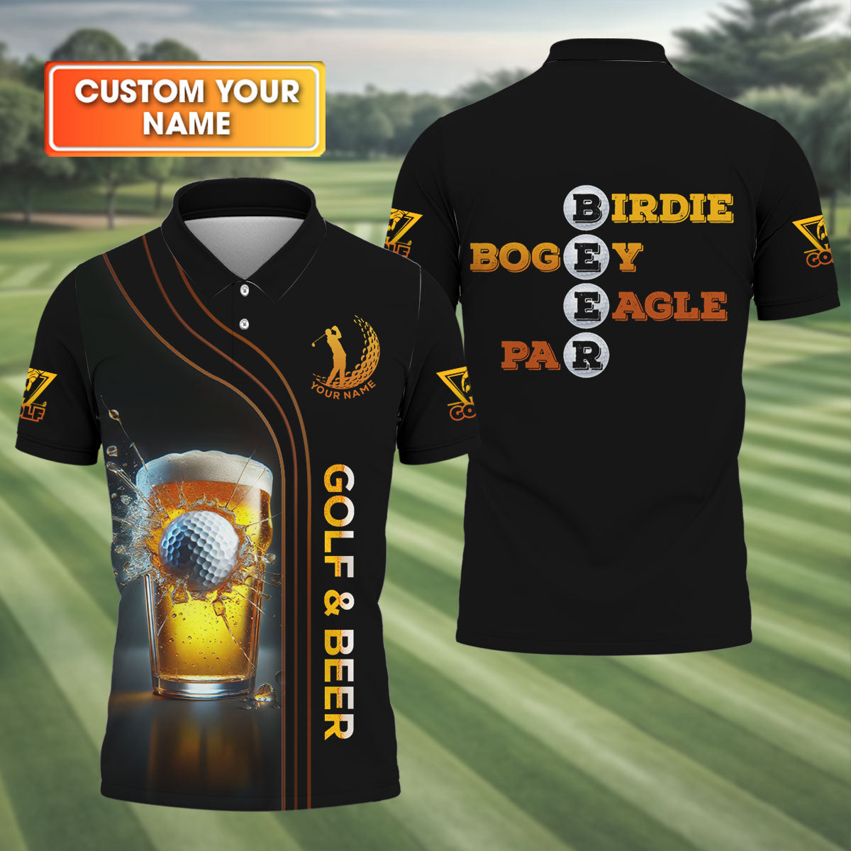 Golf And Beer Custom Funny Golf Polo Shirt, Mens Golf Gift, Gift For G ...