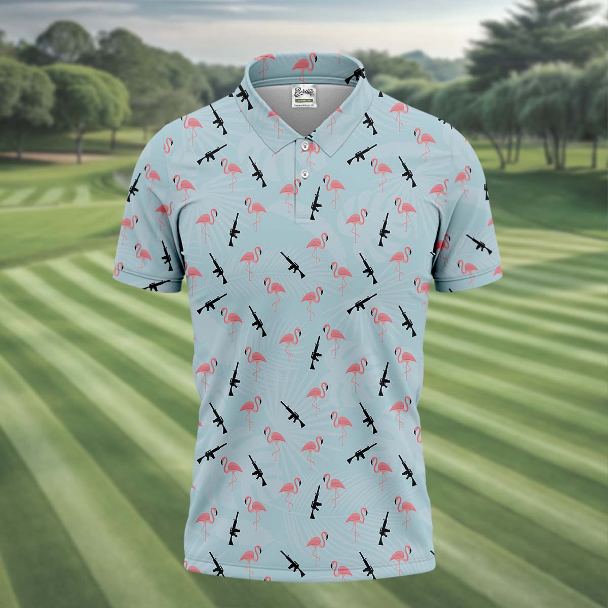 Funny Flamingos Golf Polo Shirt, Golfing Apparel, Mens Golf Gift, Funn ...