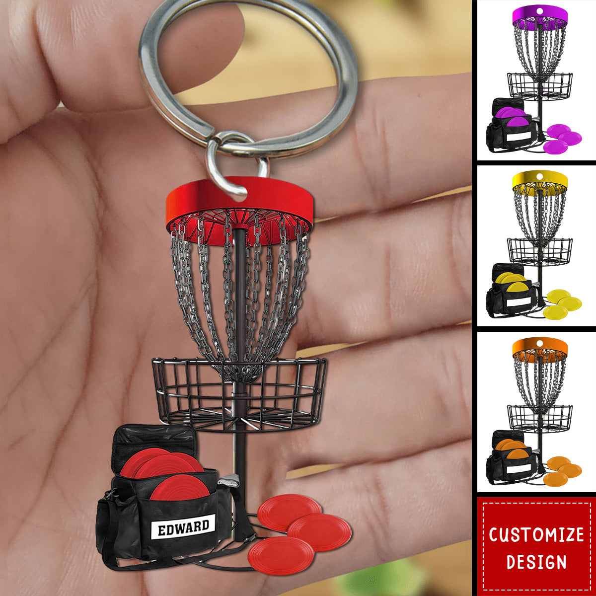 Disc Golf Keychain, Personalized Key Chain, Golf Accessories, Gift For ...