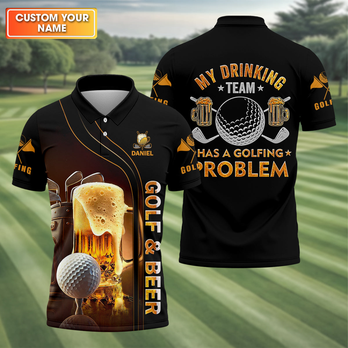My Drinking Team Has Golfing Problem Custom Men's Golf Polo Shirt, Men – BirdieTee