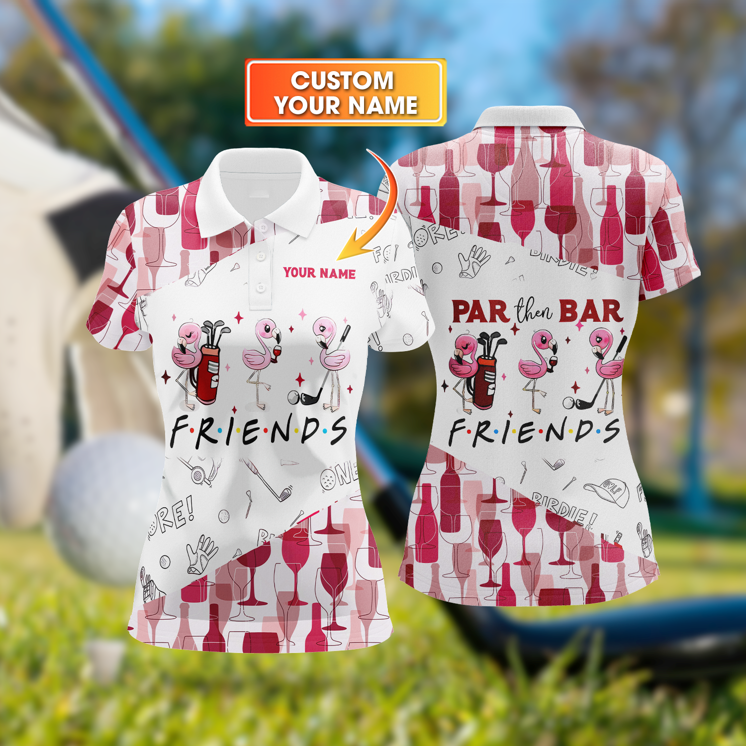 Par Then Bar Custom Funny Womens Golf Polo Shirt, Ladies Golf Polos Gi ...