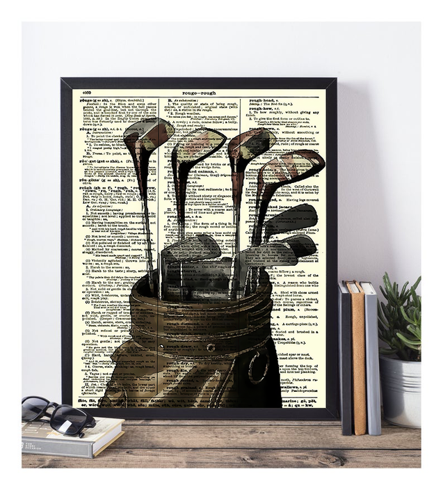 Vintage Golf Club Canvas, Golf Canvas Wall Art, Gifts For Golf Lovers ...