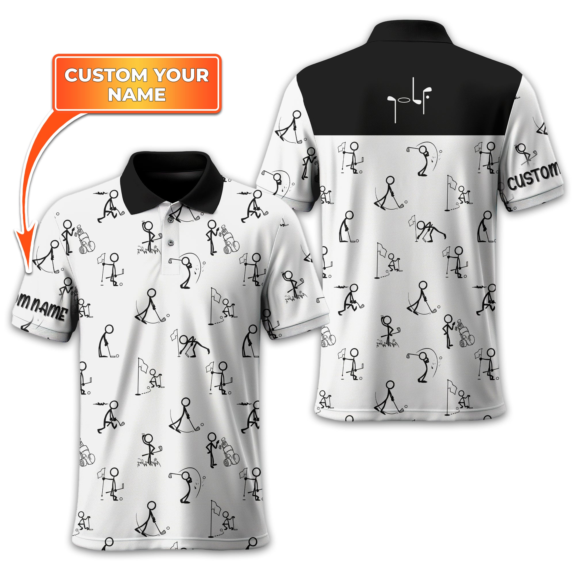 Funny Stick Figure Golf Polo Shirt, Gift For Golfers, Golf Gift For Me ...