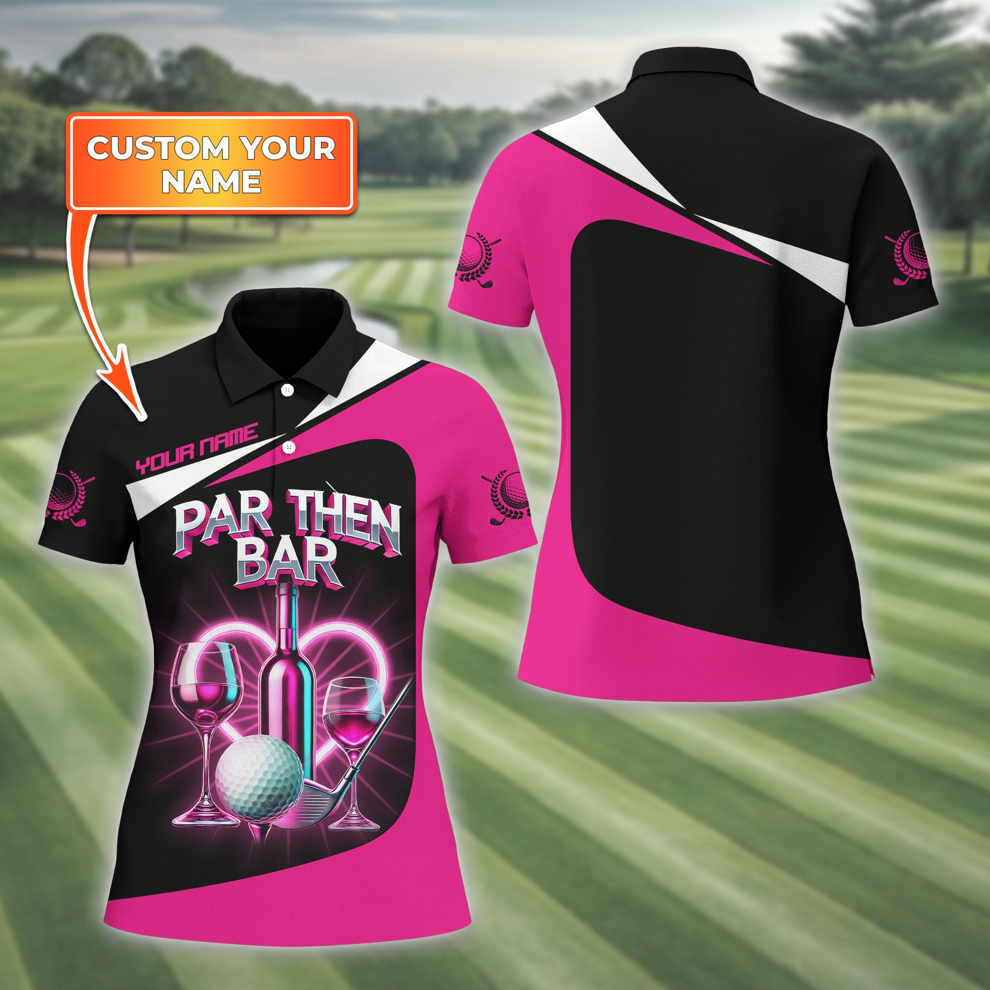 Par Then Bar Custom Womens Golf Polo Shirt, Golfing Apparel, Womens Go ...