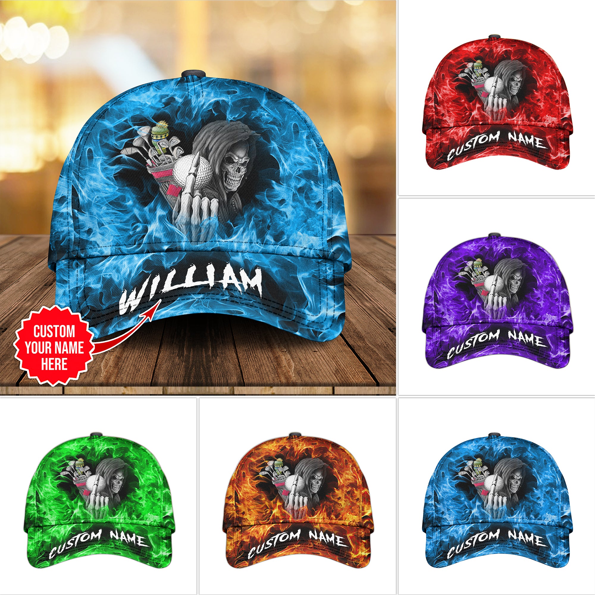 Skull Cap, Custom Golf Cap, Gift Ideas For Golfer – BirdieTee