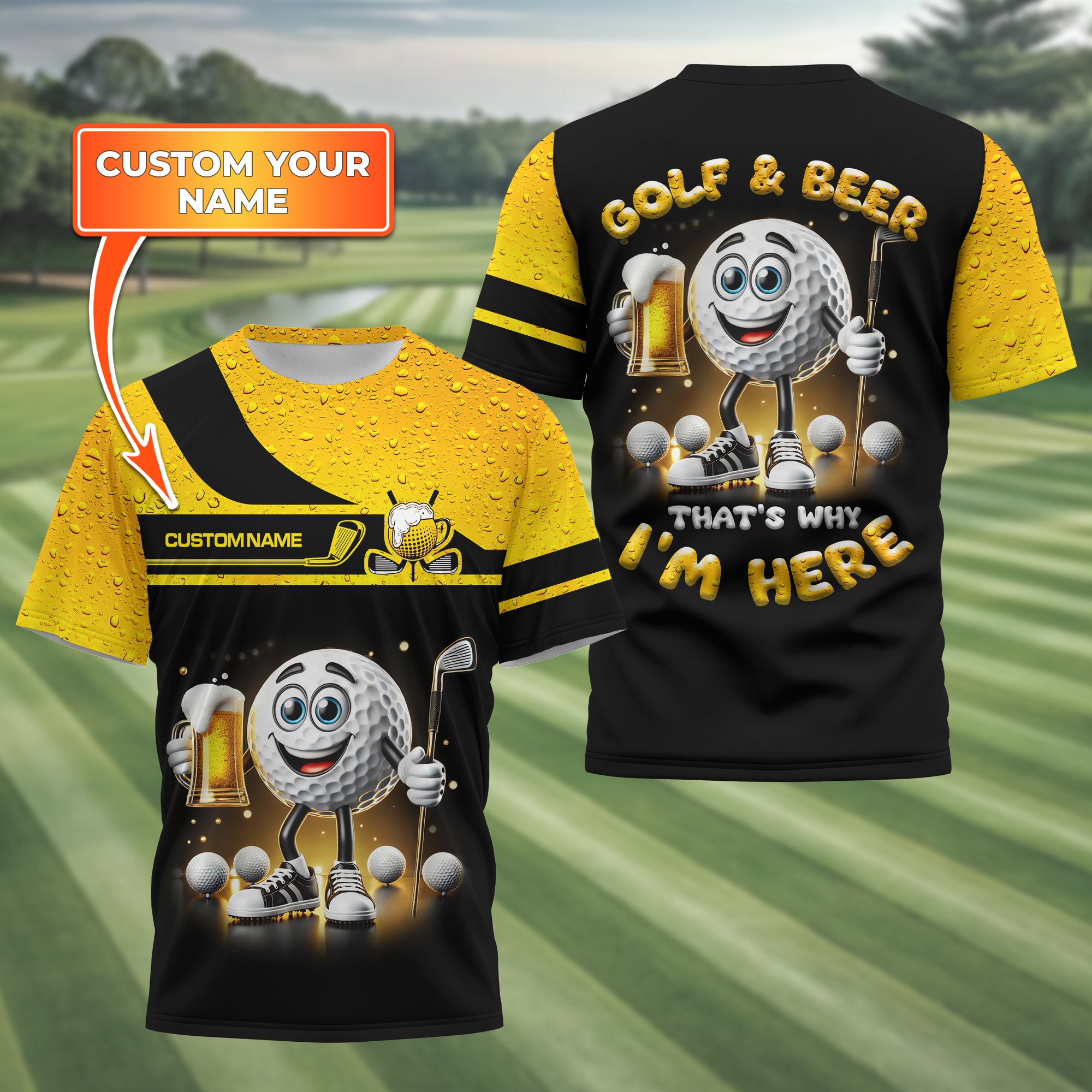 Golf And Beer Personalized Golf Polo Shirt, Golf Shirt, Gift For Golfe ...