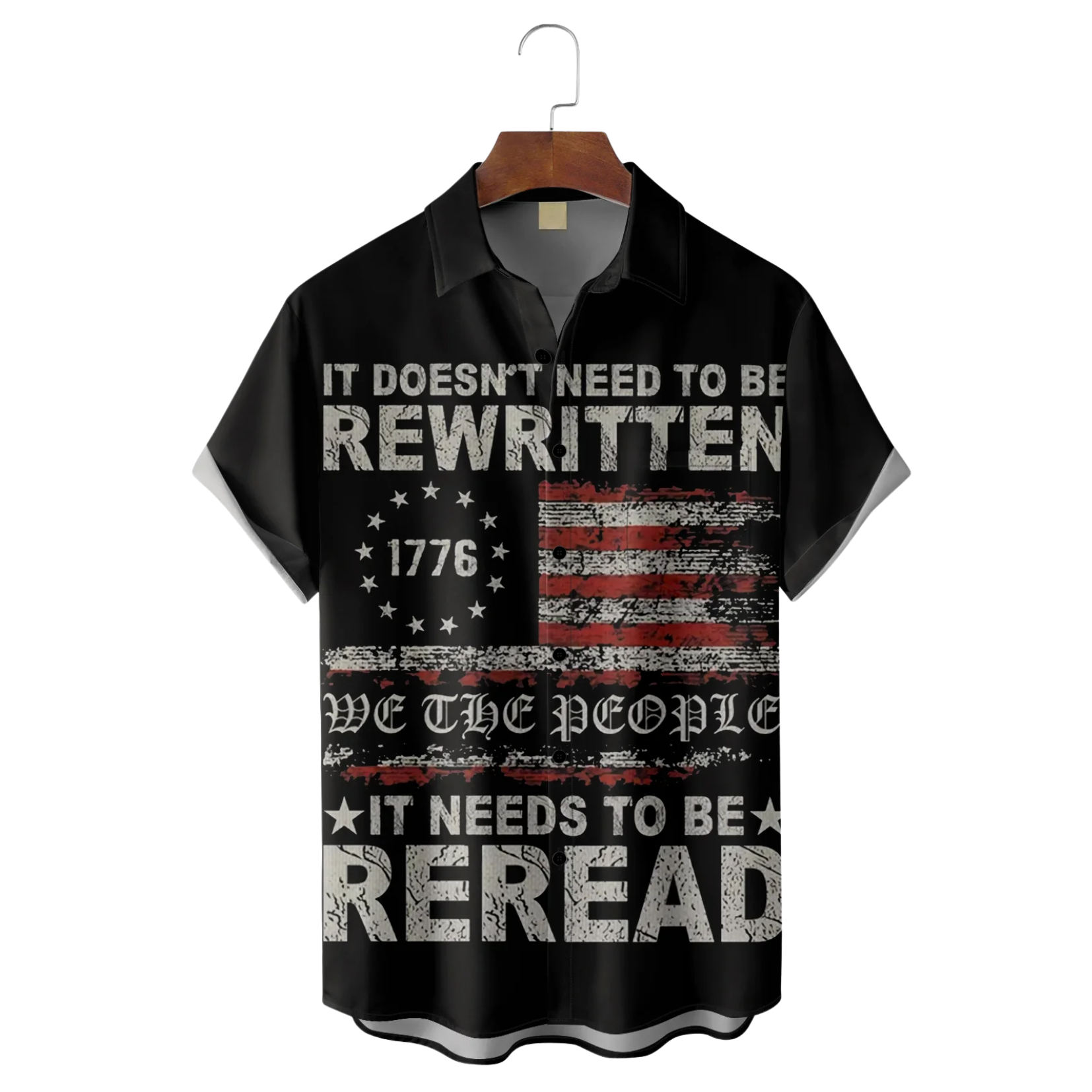 1776 Declaration Of Independence 4th Of July Hawaiian Golf Shirt, 250t ...