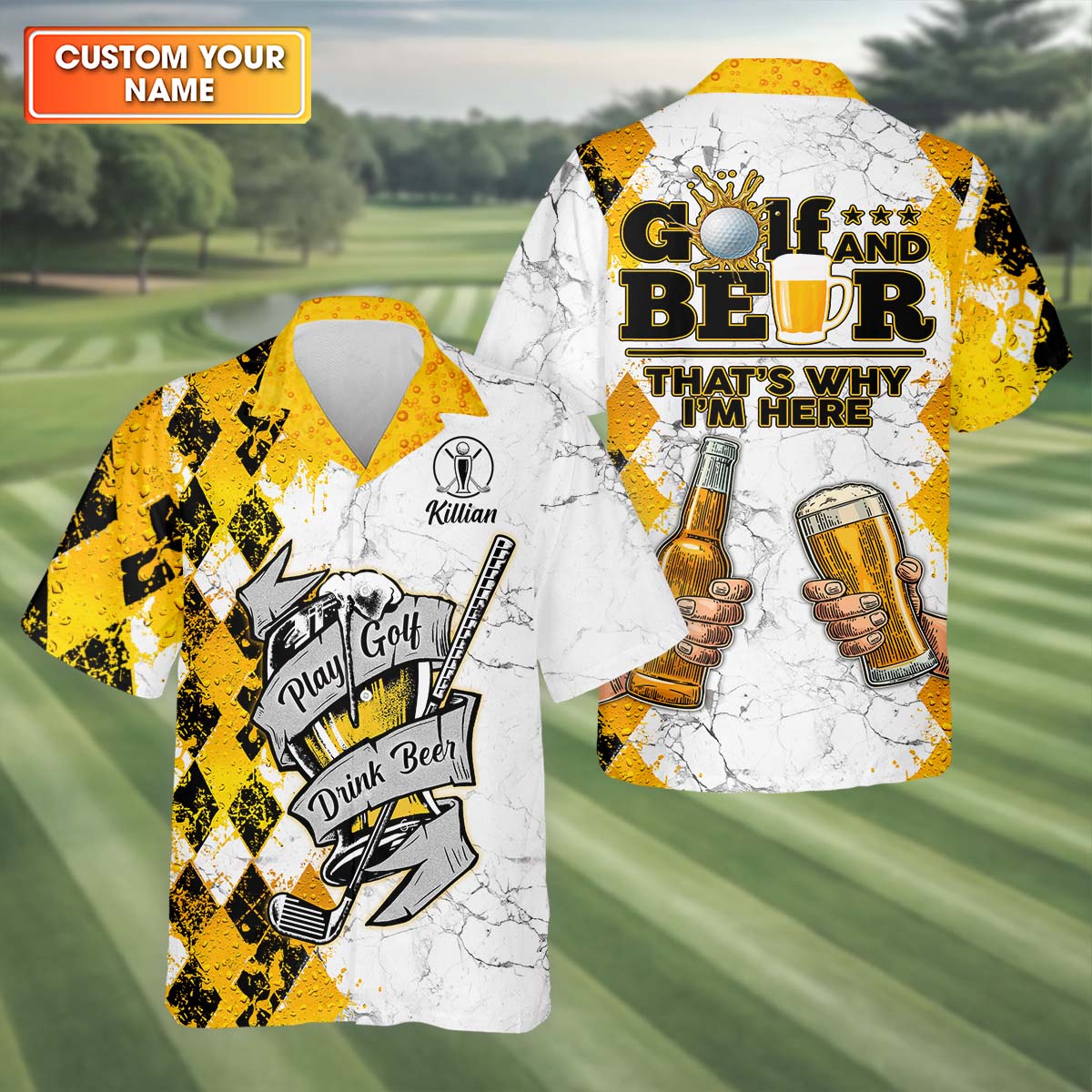 Play Golf Drink Beer Custom Golf Polo Shirt, Funny Golf Shirt, Golf Gi ...