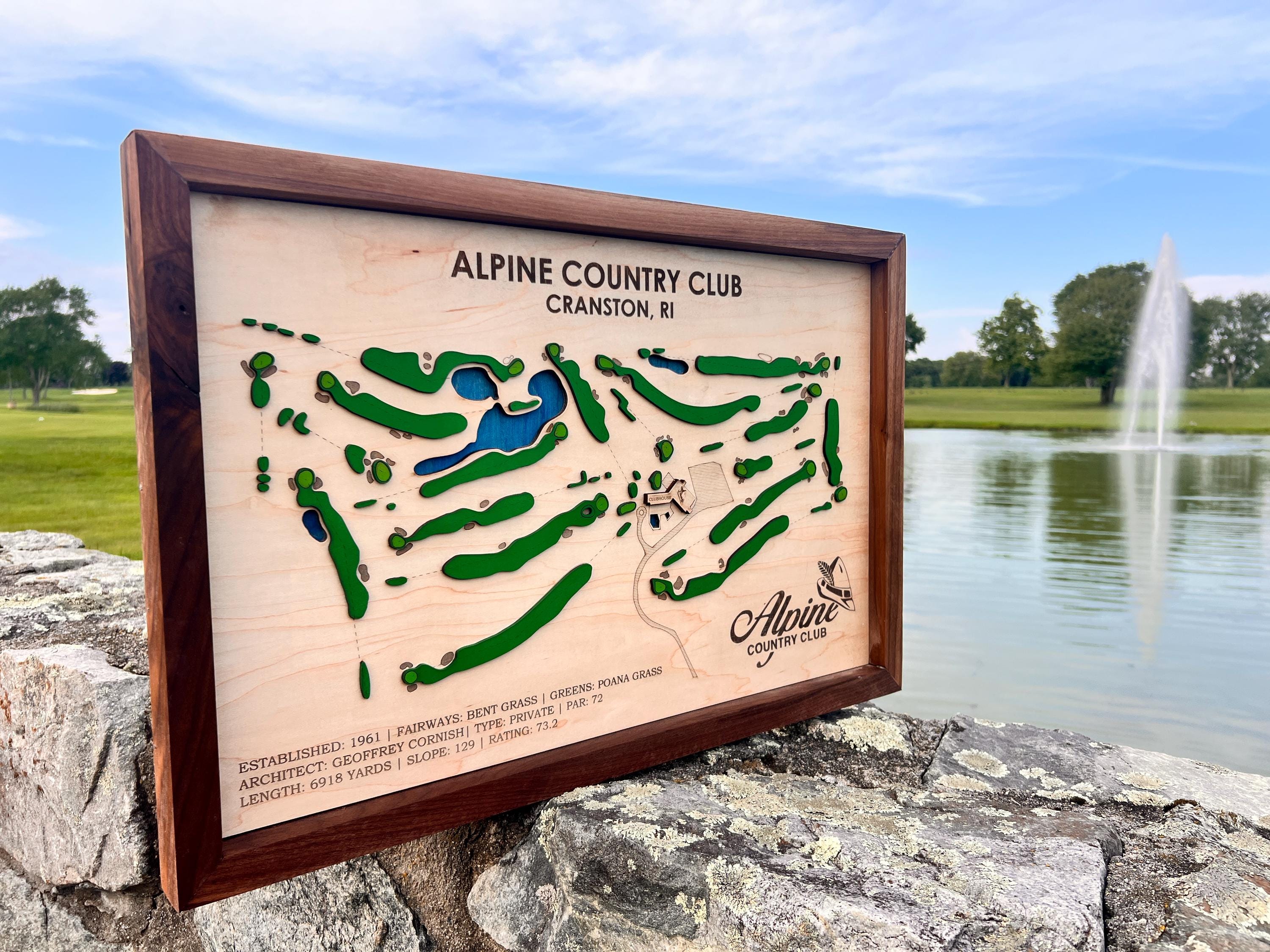 Alpine Country Club Custom Golf Course Map, Golf Art, Gifts For Golf L ...